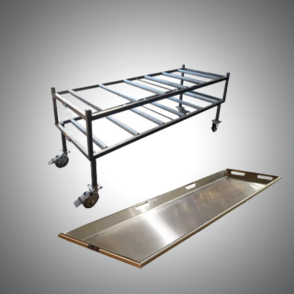 2 Tier End Load Roller Rack with 27" Trays - Genelyn North America