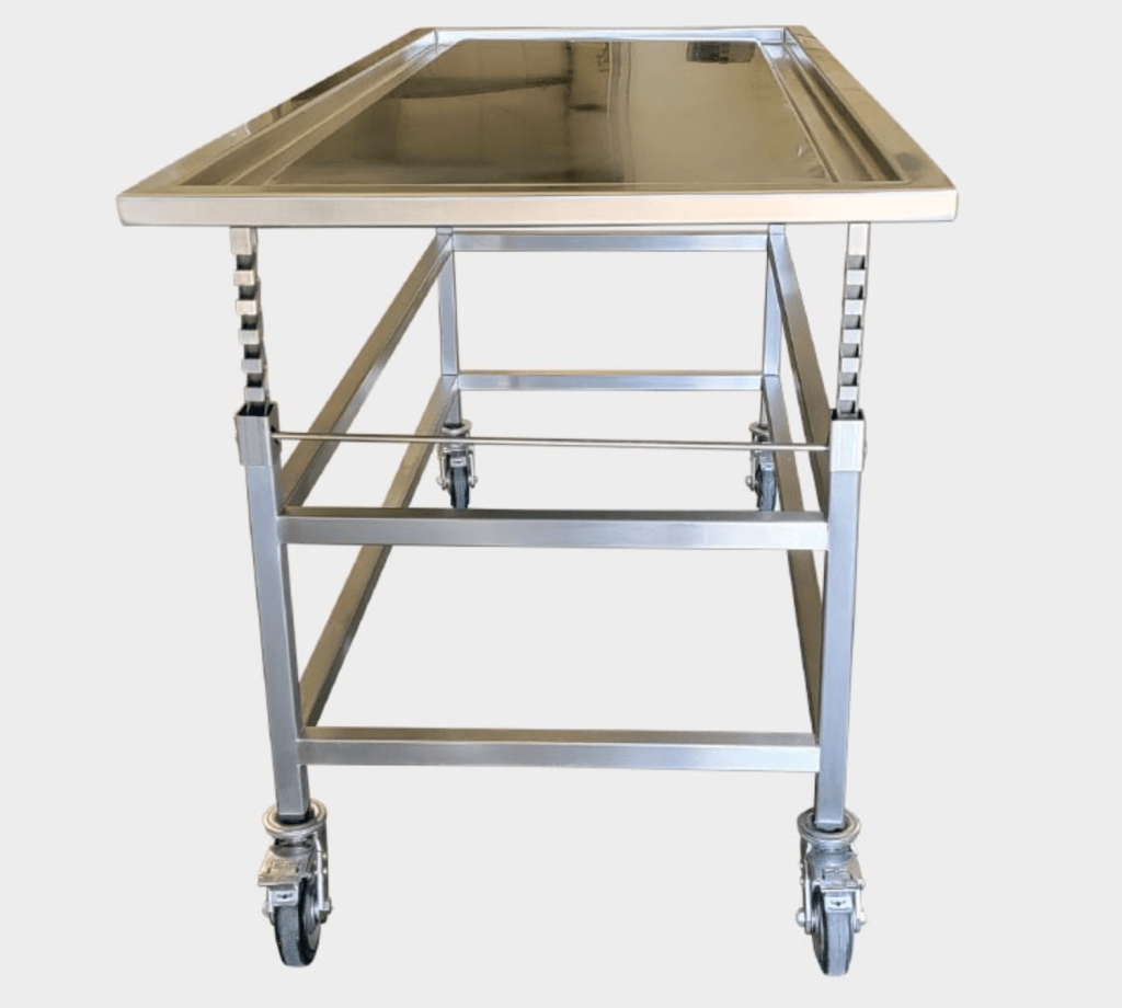 HD Stainless Steel Multi-Height Embalming Table 1000lb (like Ferno 103 ...