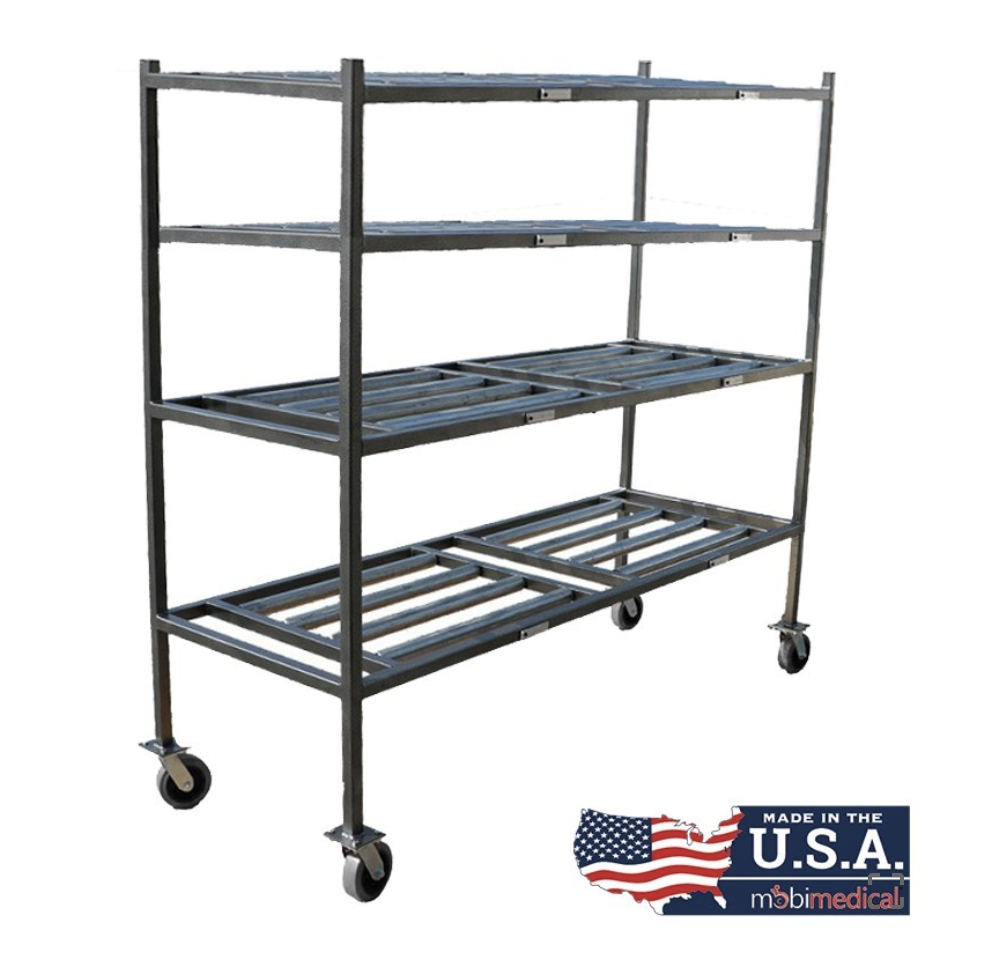4 Tier MOBI Side Loading Mortuary Roller Rack - Genelyn North America