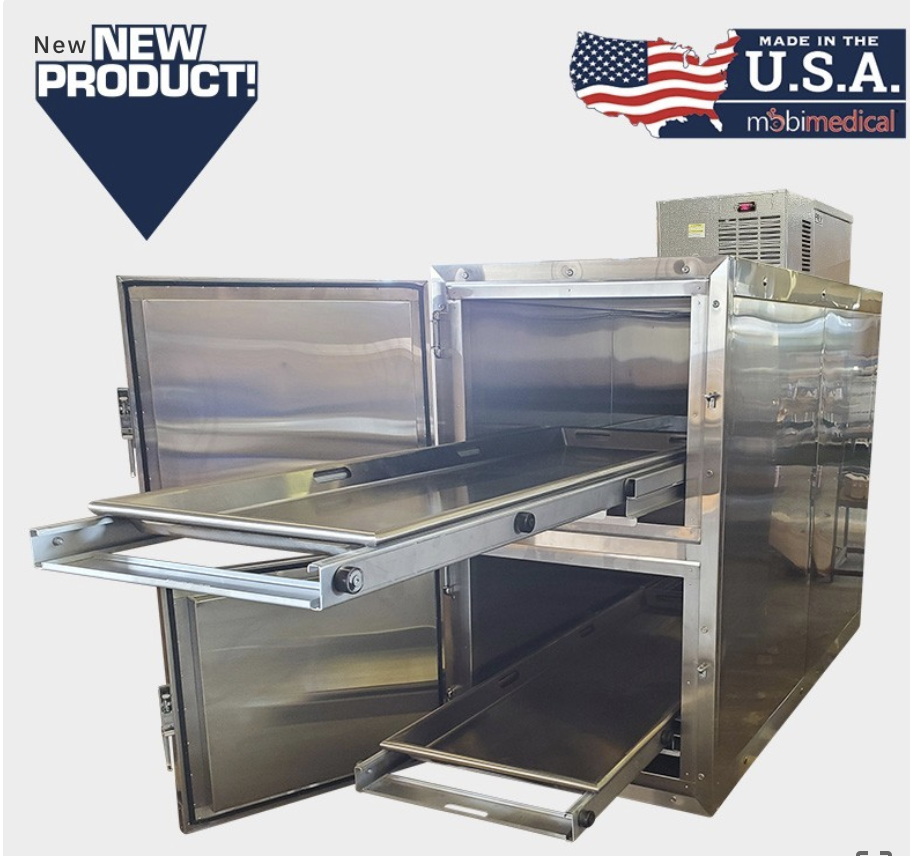 2-Body Morgue Cooler with Telescoping Slide Rails - 27" Trays - Genelyn ...