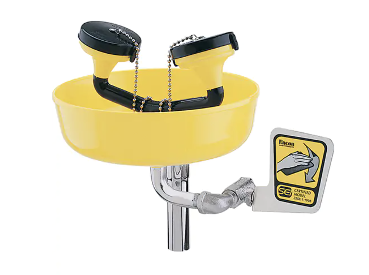 Encon Eyewash Station, Supply Pipe Mount Installation, Plastic Bowl ...